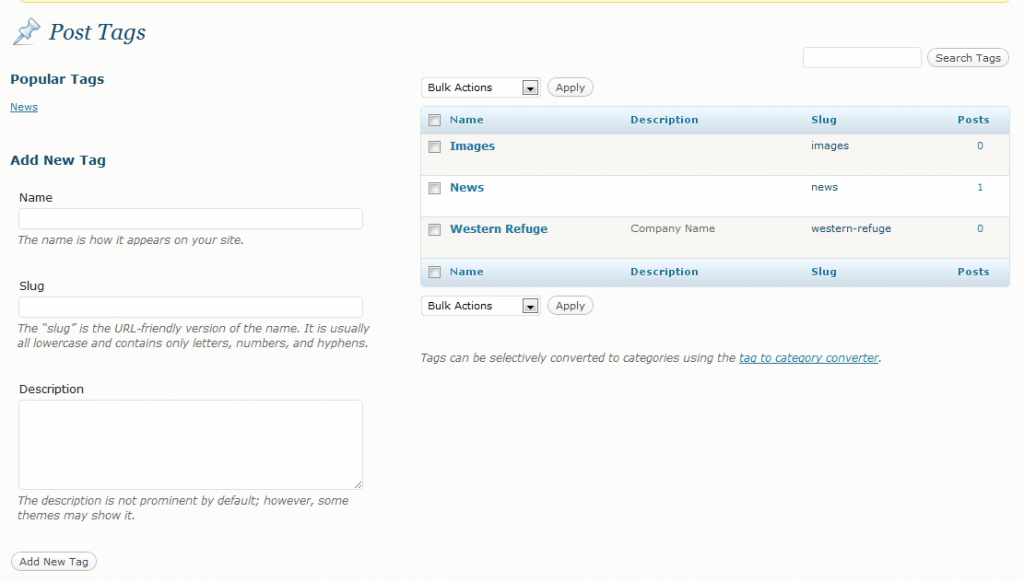 Creating Tags For Posts :: Web Connections « Web Connections